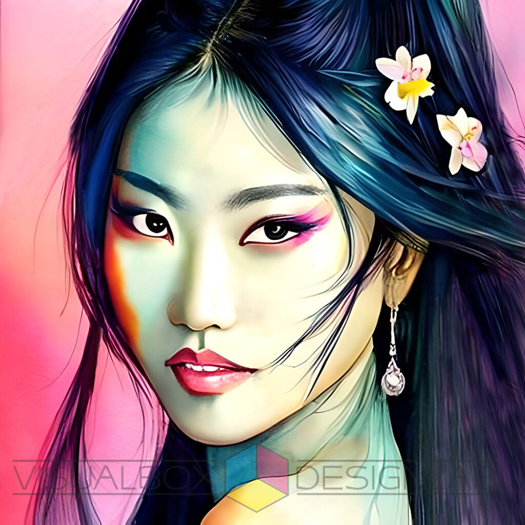 Asian Beauty Illustration #3 Digital Art, AI generated (Download ...
